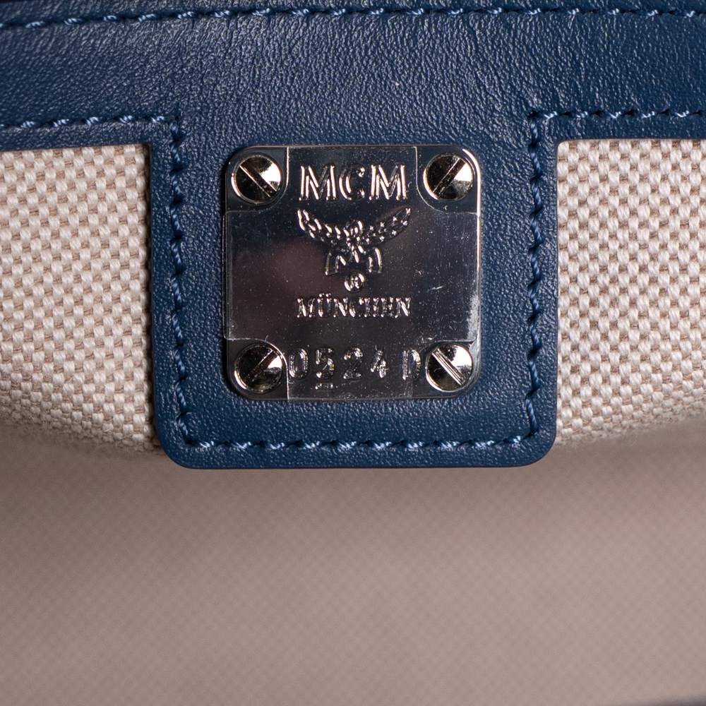 MCM Jacquard Monogram Tote Blue - Luxury In Reach