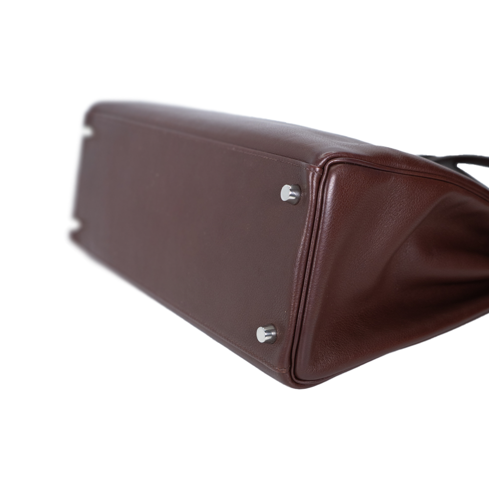 Hermes Evergrain Leather 35cm Kelly Bag Havane - Luxury In Reach